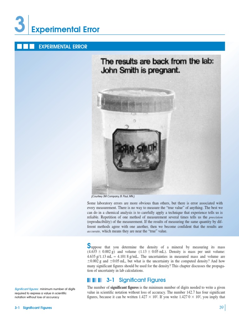 Error Experimental | PDF | Significant Figures | Observational Error
