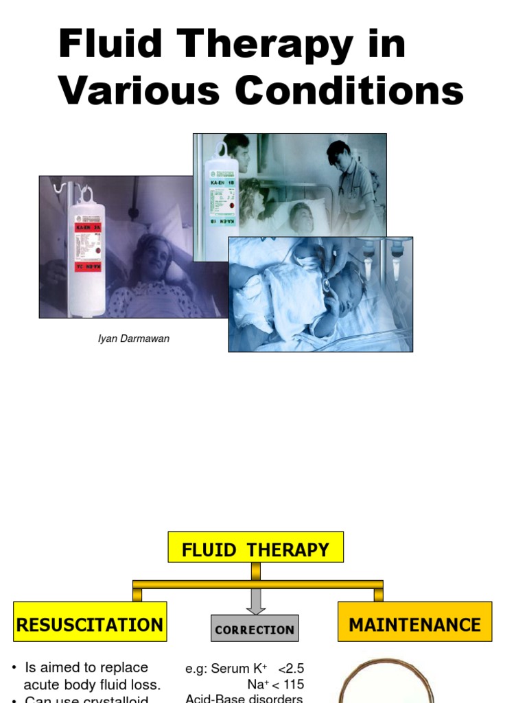 Fluid Therapy in Various Conditions | PDF | Saline (Medicine) | Stroke