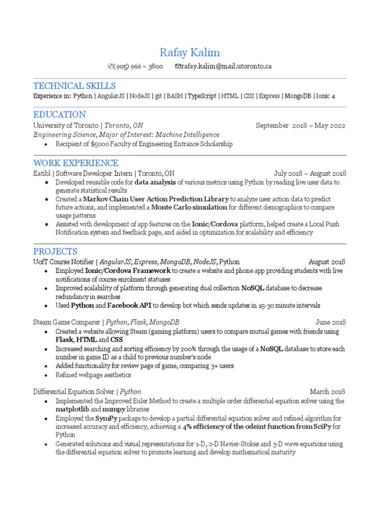 Rafay Kalim Tech Resume Pdf Python Programming Language Angular Js 7012
