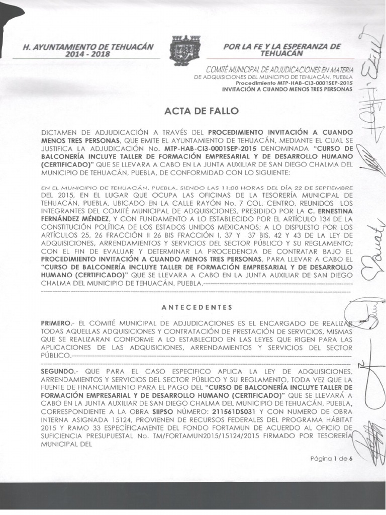 Balconeria Acta de Fallo | PDF