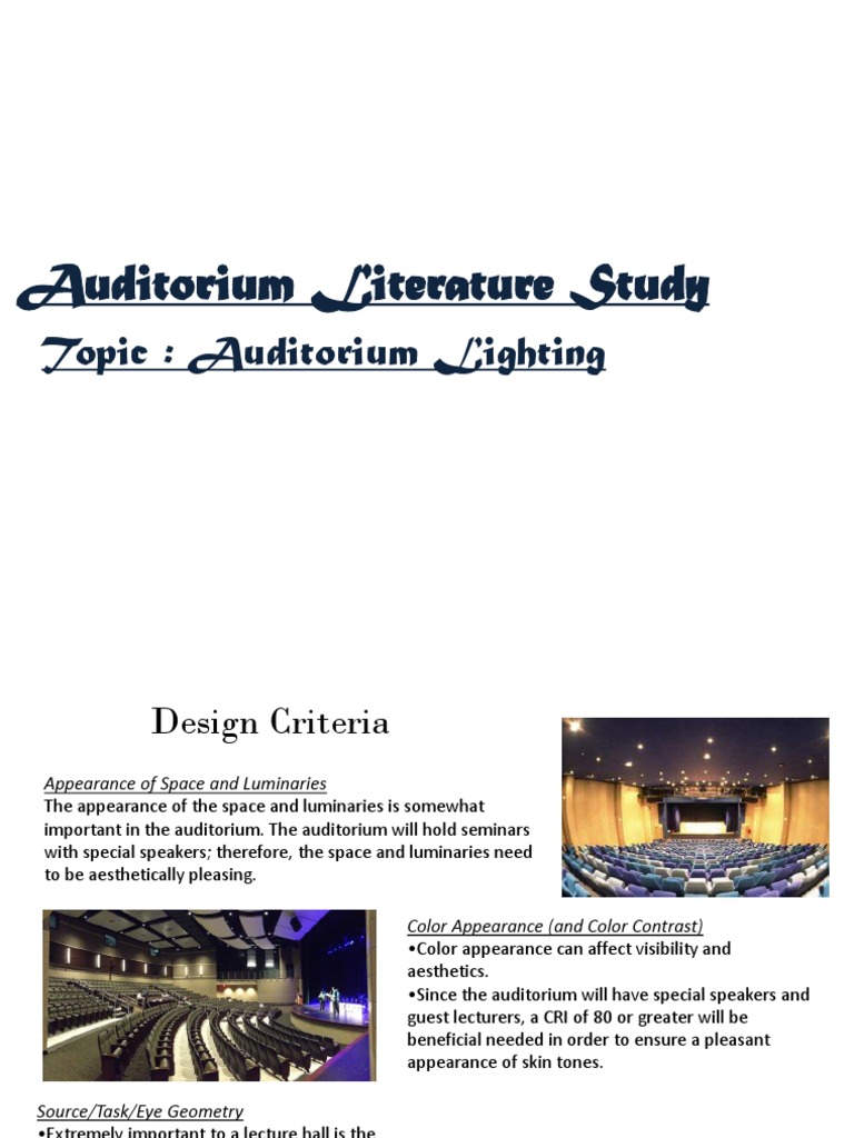 Audiorium Lighting | PDF | Lighting | Architectural Elements