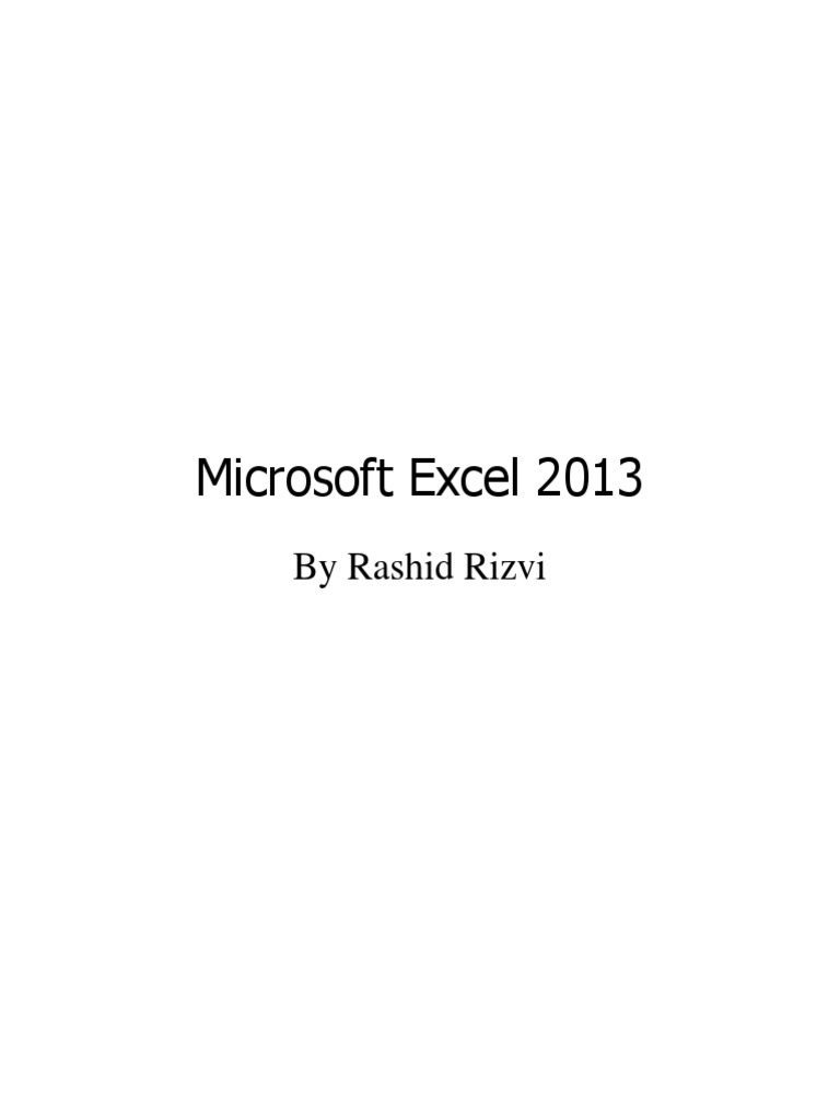 MS Excel 2013 Handouts | PDF | Microsoft Excel | Computing