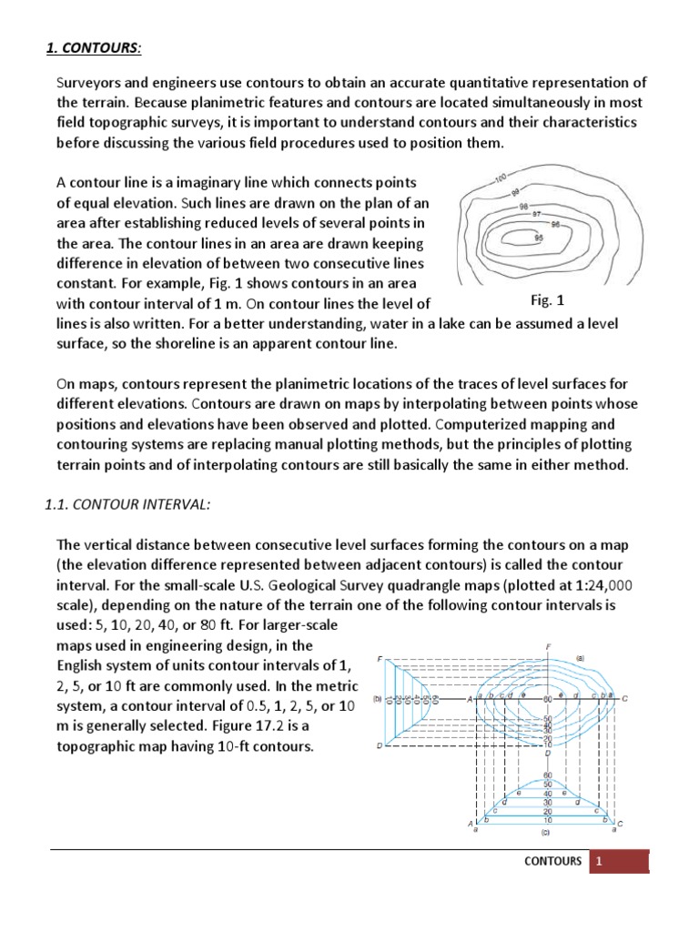 Contours in Surveying | PDF | Contour Line | Surveying