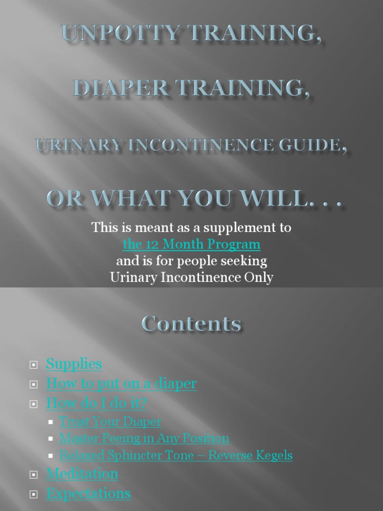 Bladder Training | PDF | Diaper | Urinary Incontinence
