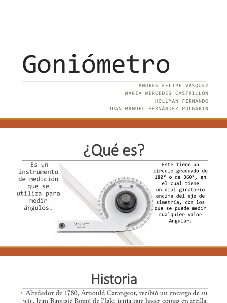 Goniómetro Presentacion | PDF | Observación científica | Enseñanza de ...