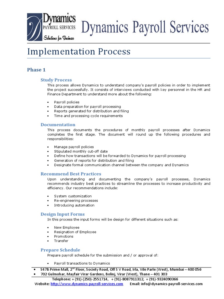 Implement A Ion Process | PDF | Payroll | Computing