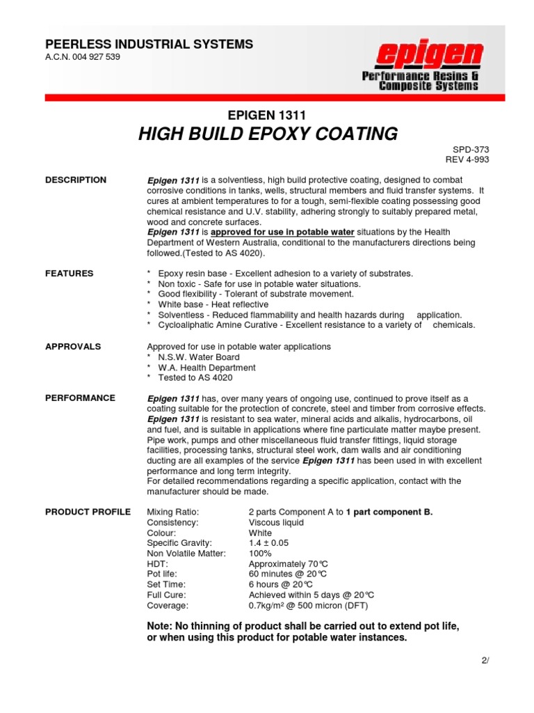 EPIGEN 1311 HB Epoxy Coating | PDF | Epoxy | Industrial Processes