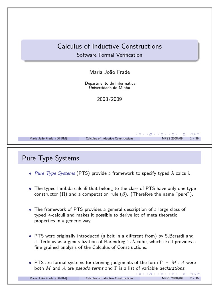 Calculus of Inductive Constructions | PDF | Variable (Mathematics) | Recursion