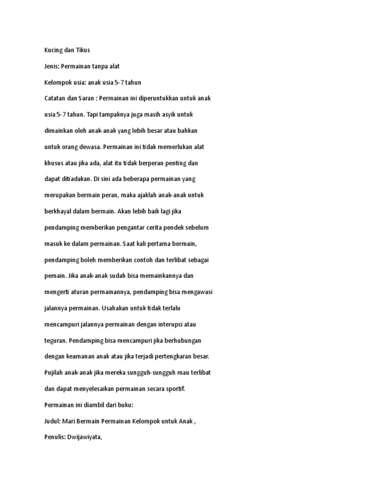 Kucing Dan Tikus | PDF