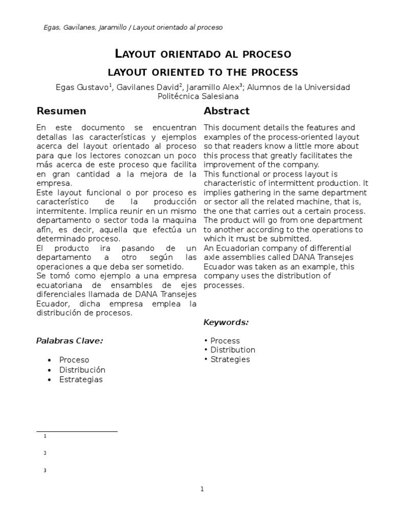 Layout Orientado Al Proceso | PDF | Diseño | Logística