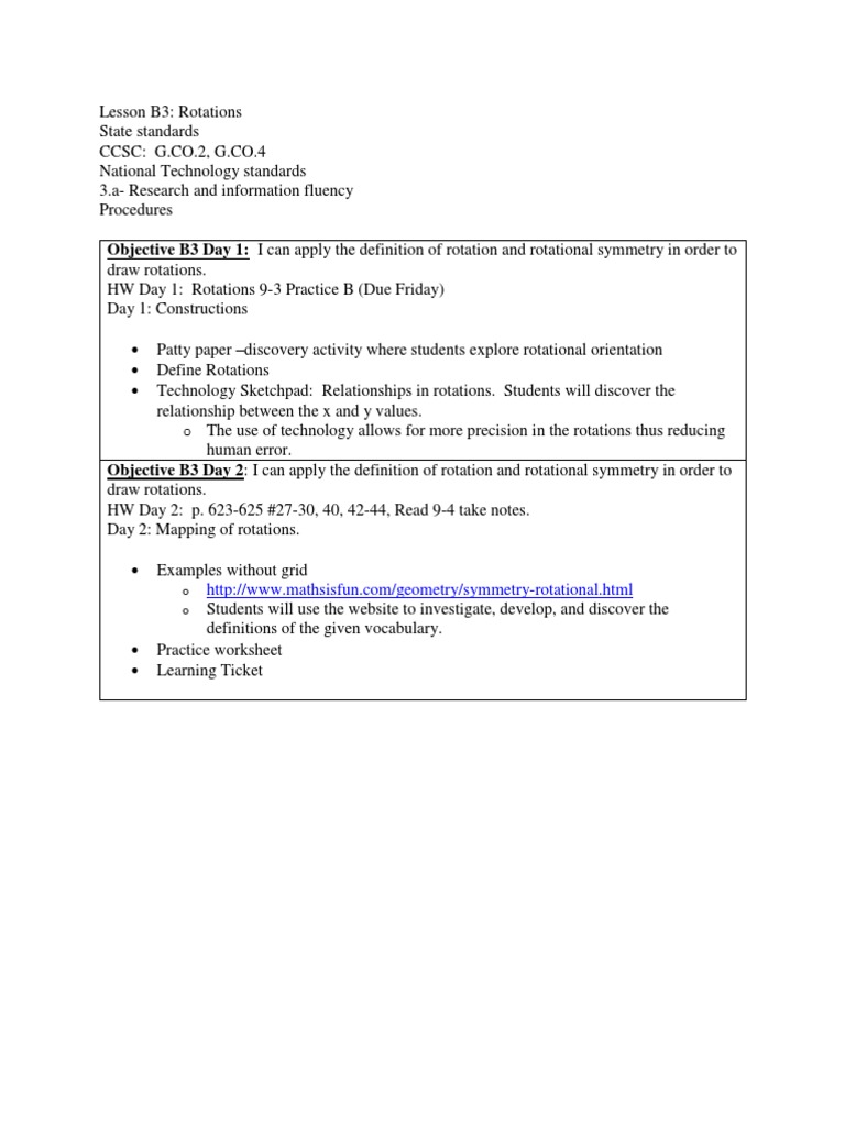 B3 Lesson Plan | PDF