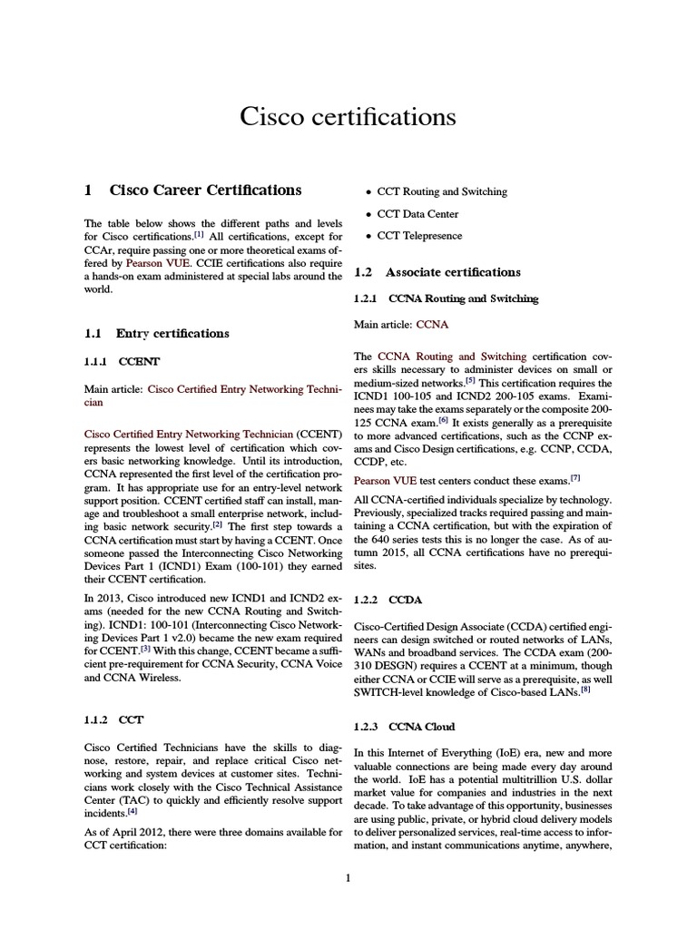 Cisco Certification Paths | PDF | Cisco Certifications ...
