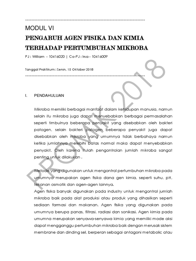 Modul 6 Proyek Mikrobiologi ITB | PDF