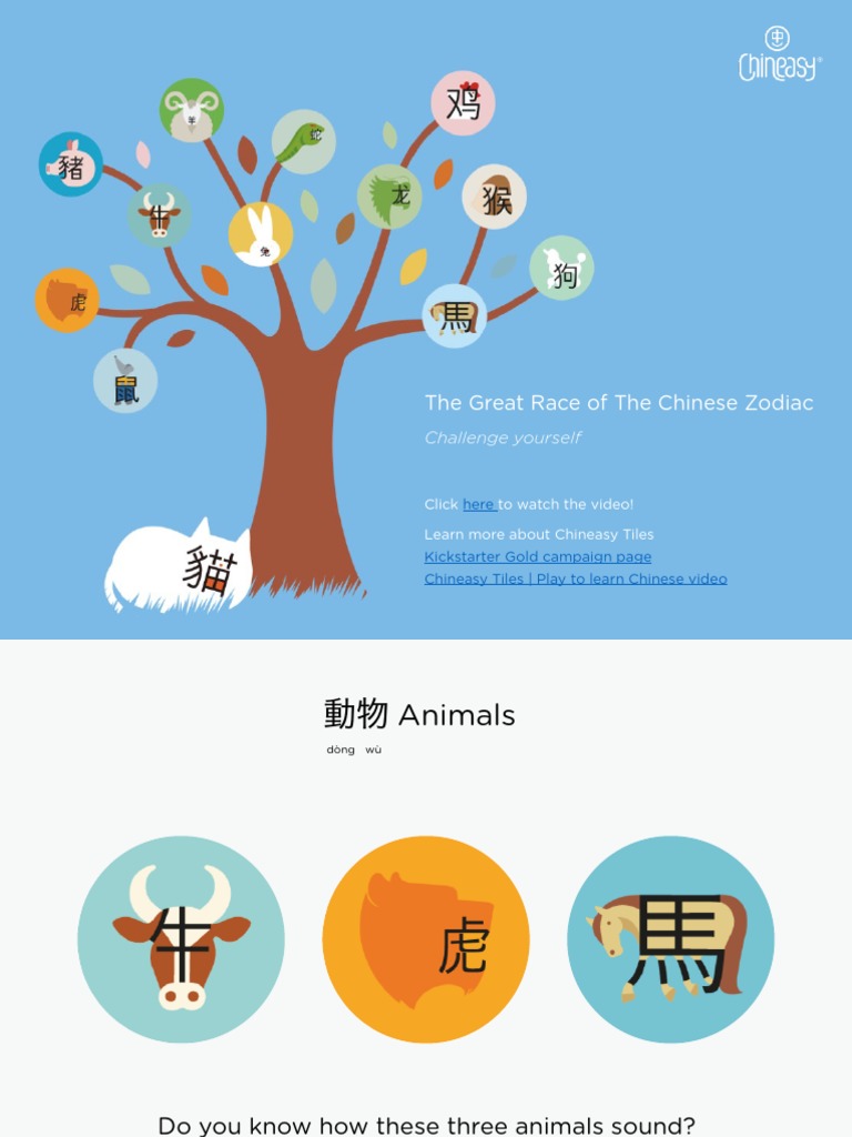 Chineasy Zodiac - Exercise - Simplified | PDF | Languages Of Macau ...