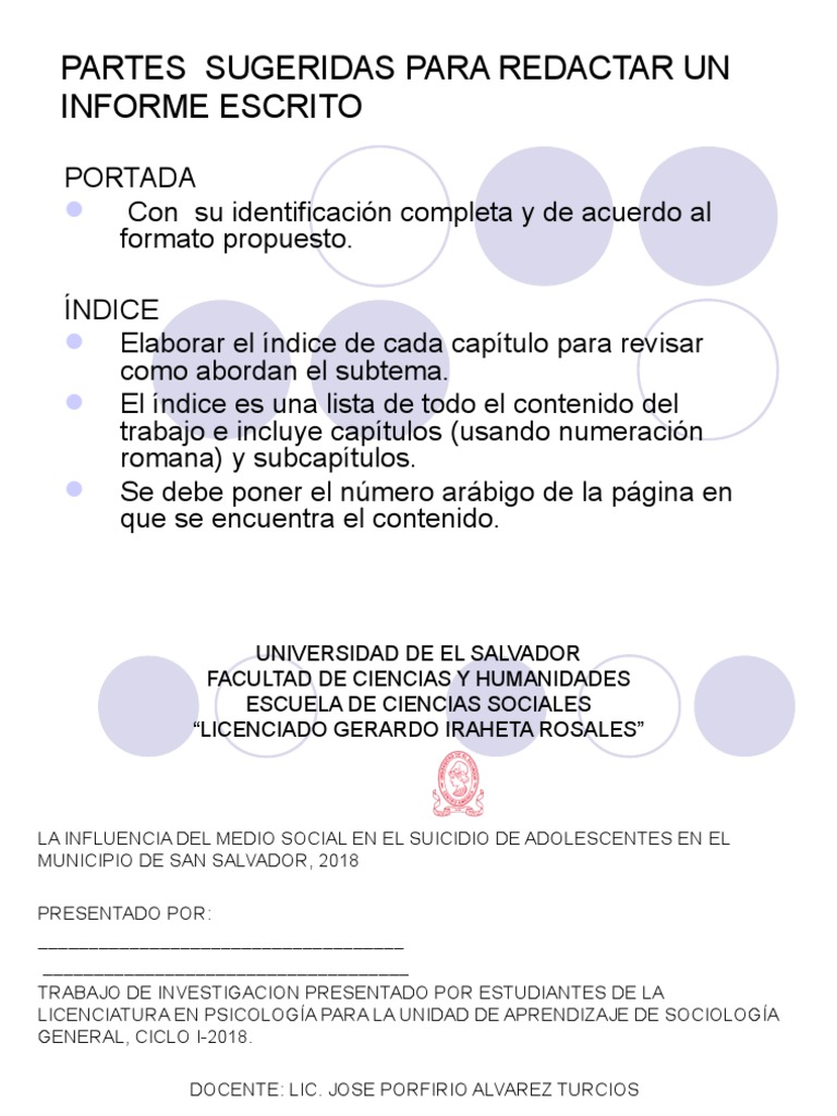 Partes de Un Informe Escrito | PDF | Bibliografía | Ciencias sociales