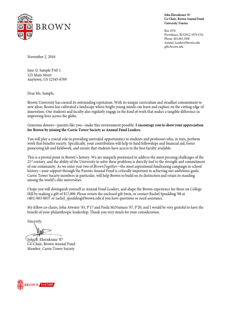 Paf Letter Jqs | PDF | Fundraising | University
