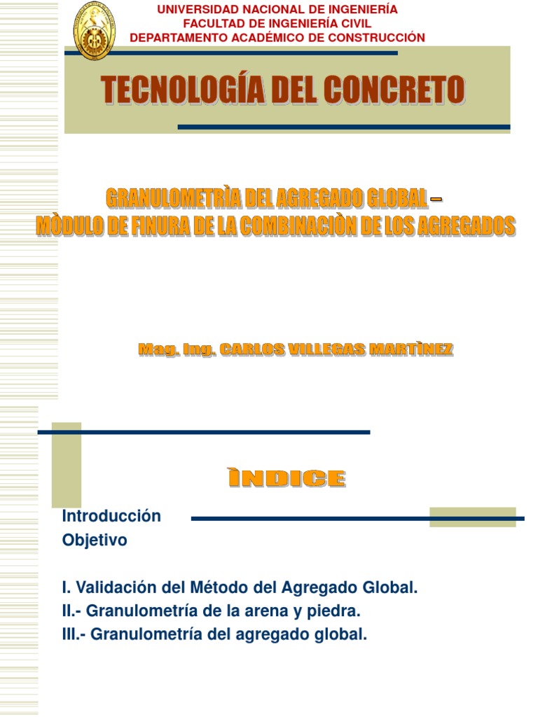 Clase 3 - 1 - Agregado Global | PDF | Hormigón | Albañilería