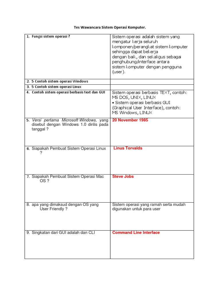 Panduan Dasar Sistem Operasi Komputer | PDF