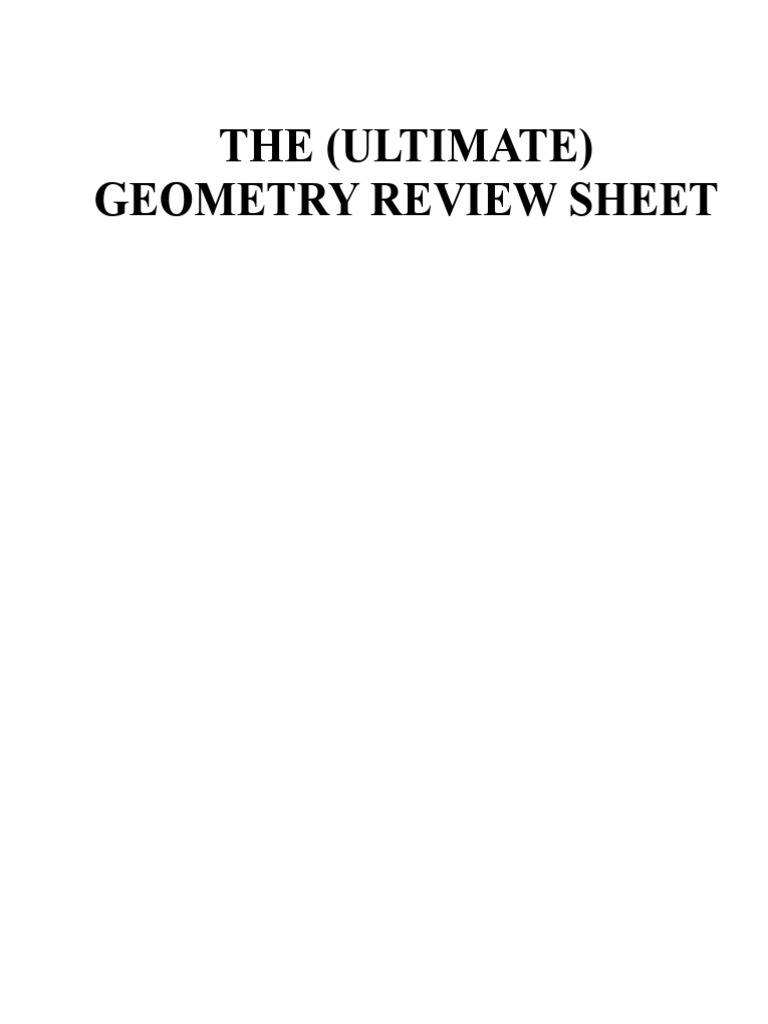 Ultimate Geometry Regents Review Sheet | PDF | Triangle | Circle