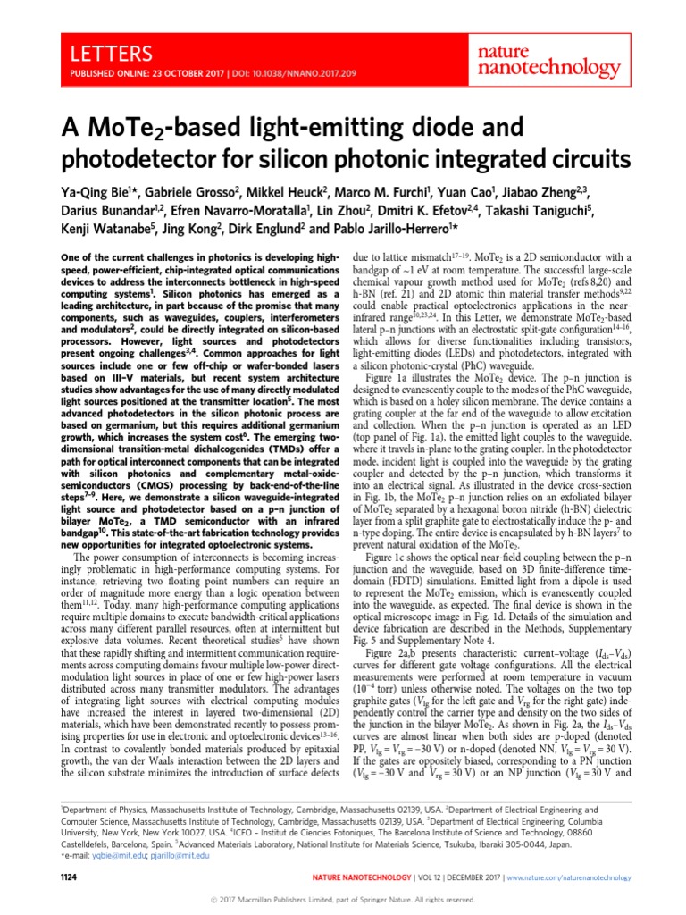 A Mote - Based Light-Emitting Diode and Photodetector For Silicon ...