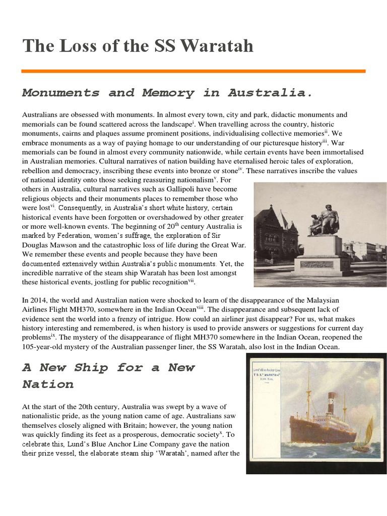 The Loss of The SS Waratah Will Hodson | PDF | Ocean Liners | Water ...