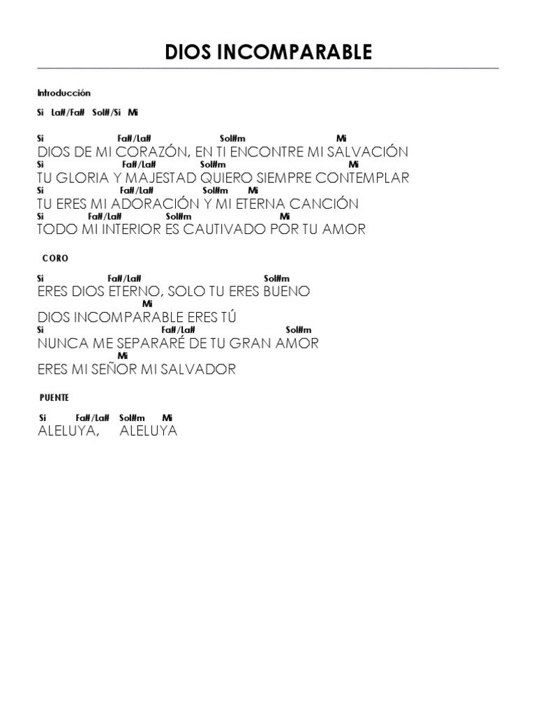 Dios Incomparable | PDF