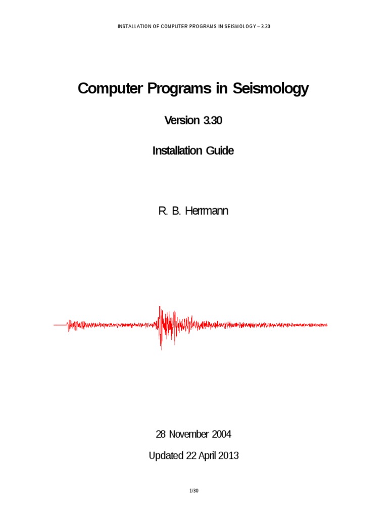 Computer Programs in Seismology: Installation Guide | PDF | Command ...