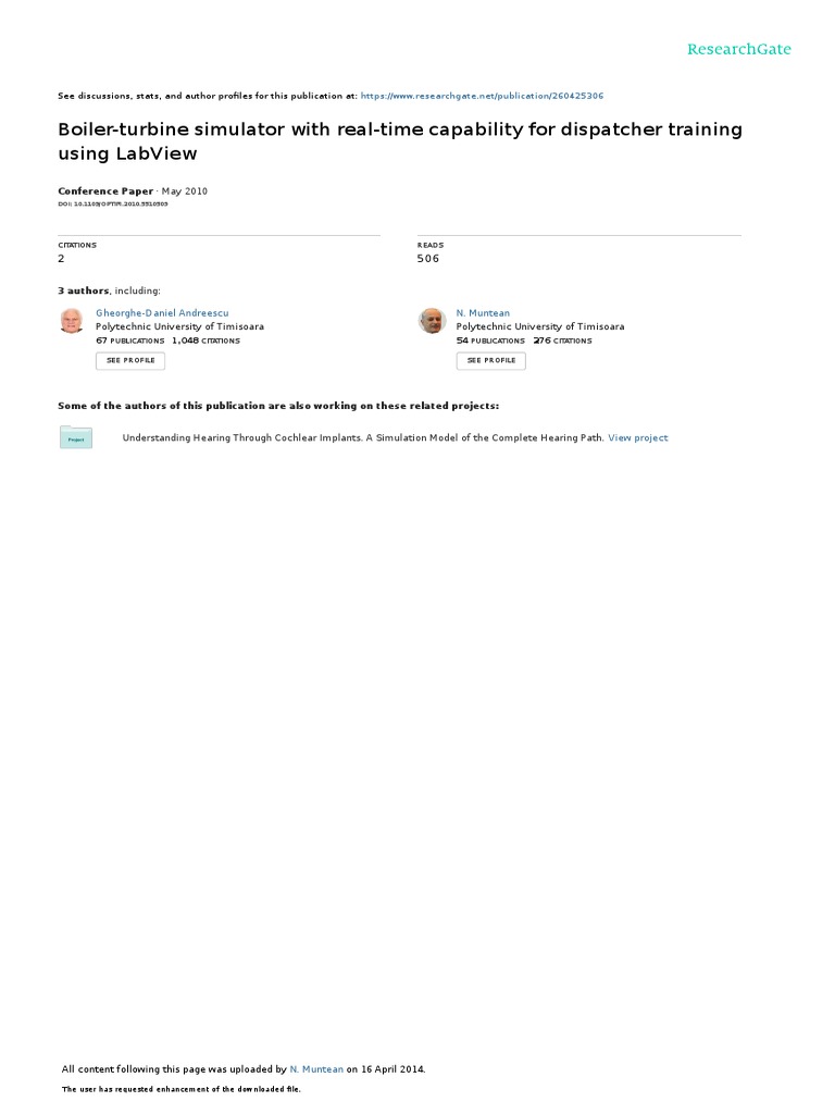 Boiler-Turbine Simulator With Real-Time Capability For Dispatcher ...