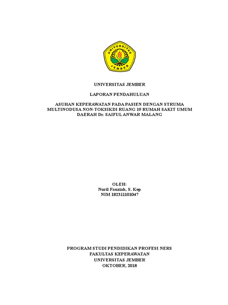 Format Laporan Pendahuluan SMNNT | PDF | Kesehatan Holistik | Sains ...