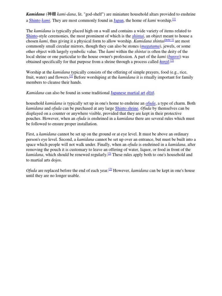 Shinto Japan: Kamidana (神棚 kami-dana, lit. "god-shelf") are miniature ...