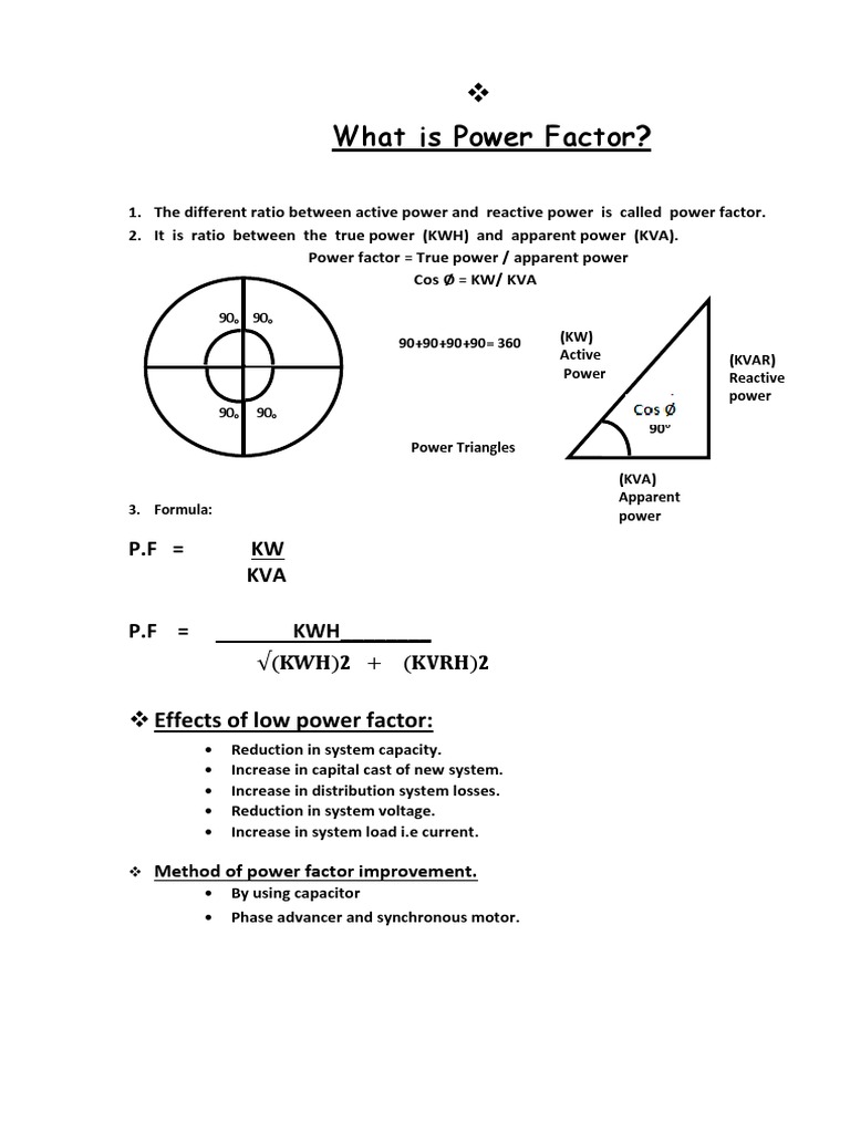 What Is Power Factor | PDF | Ac Power | Kilowatt Hour