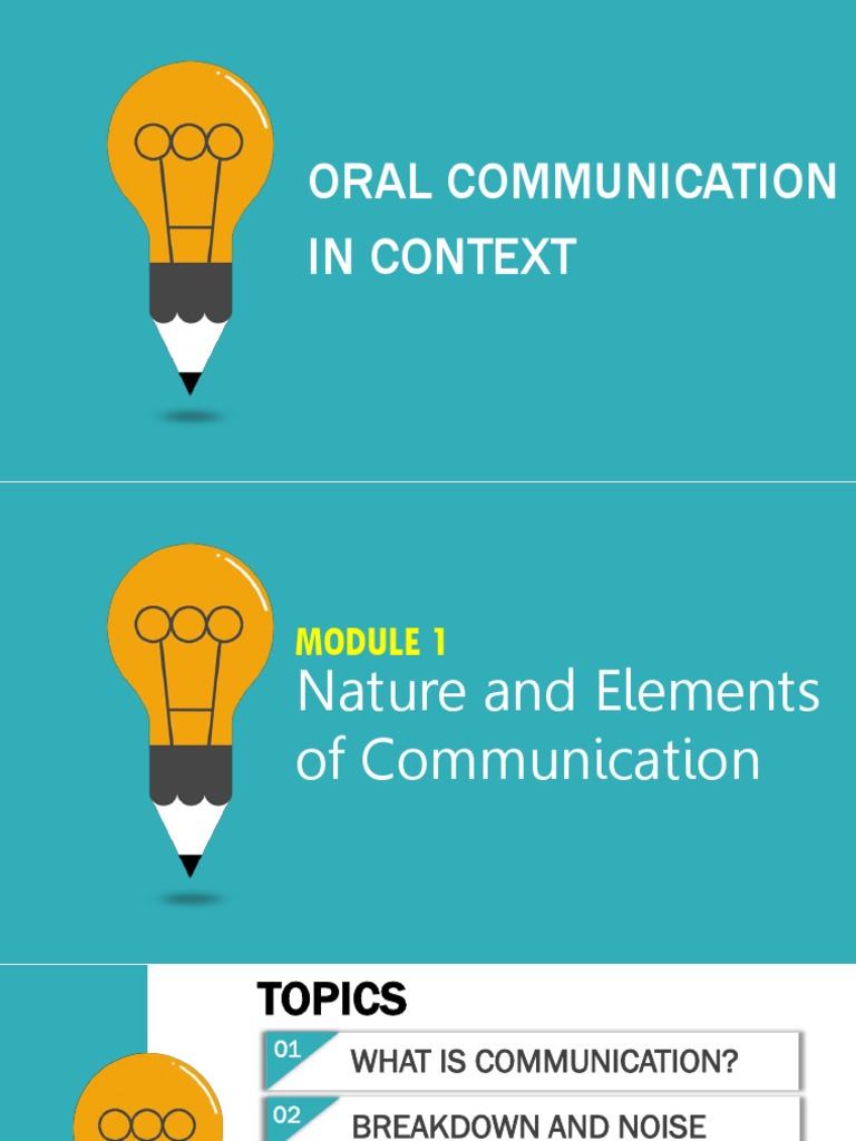 Nature and Elements of Communication | PDF | Nonverbal Communication ...