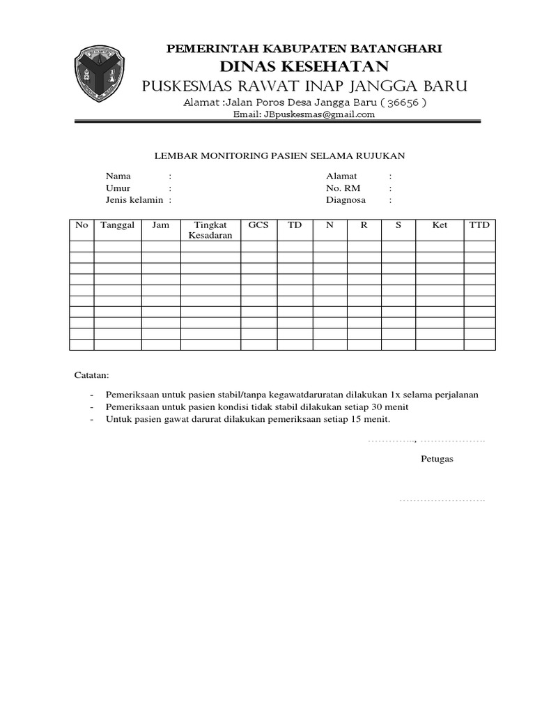 Form Monitoring Pasien Rujukan | PDF