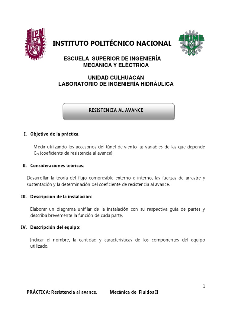 Resistencia Al Avance (Practica) | PDF | Túnel de viento | Arrastrar ...