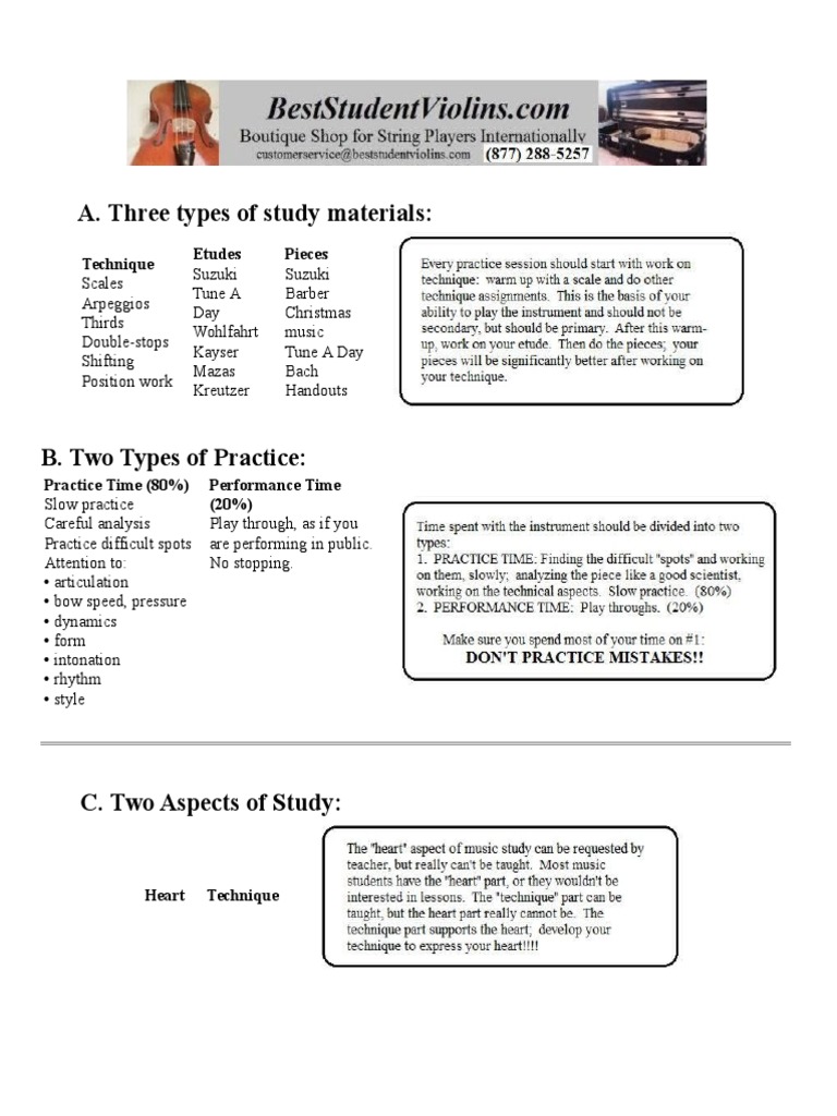 A. Three Types of Study Materials:: Technique Etudes Pieces | PDF ...