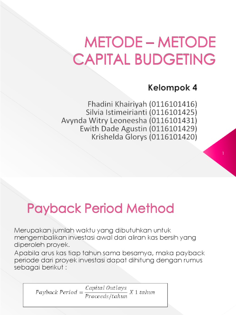 Metode - Metode Capital Budgeting | PDF