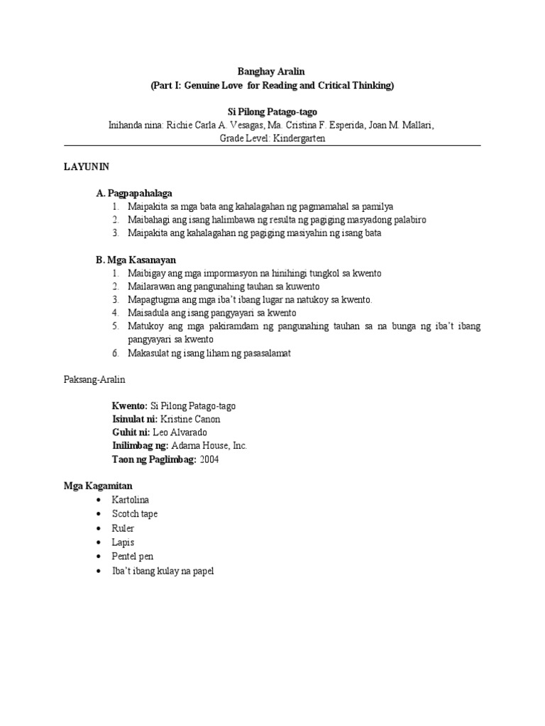 LP Si Pilong Patago Tago PDF | PDF