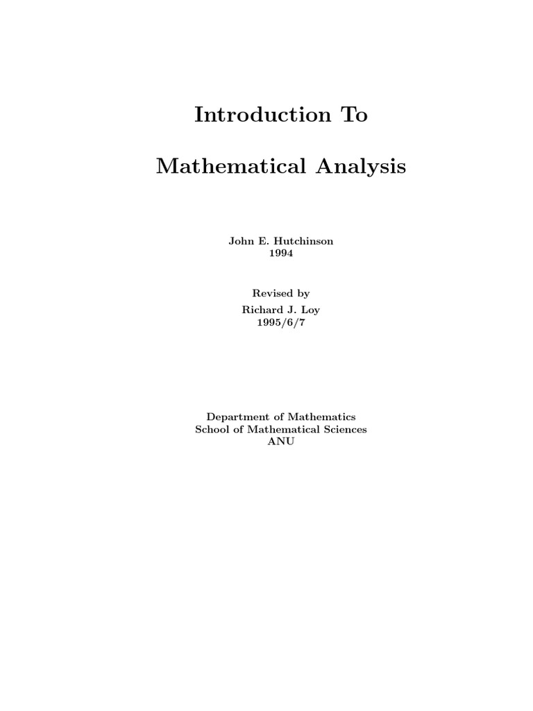 Mathematics Analysis Book | PDF | Theorem | Mathematical Proof