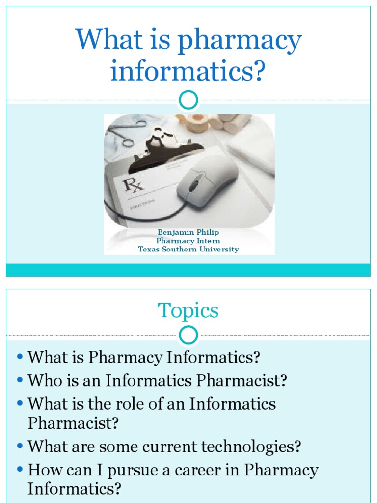 What Is Pharmacyinformatics | PDF | Informatics | Health Informatics