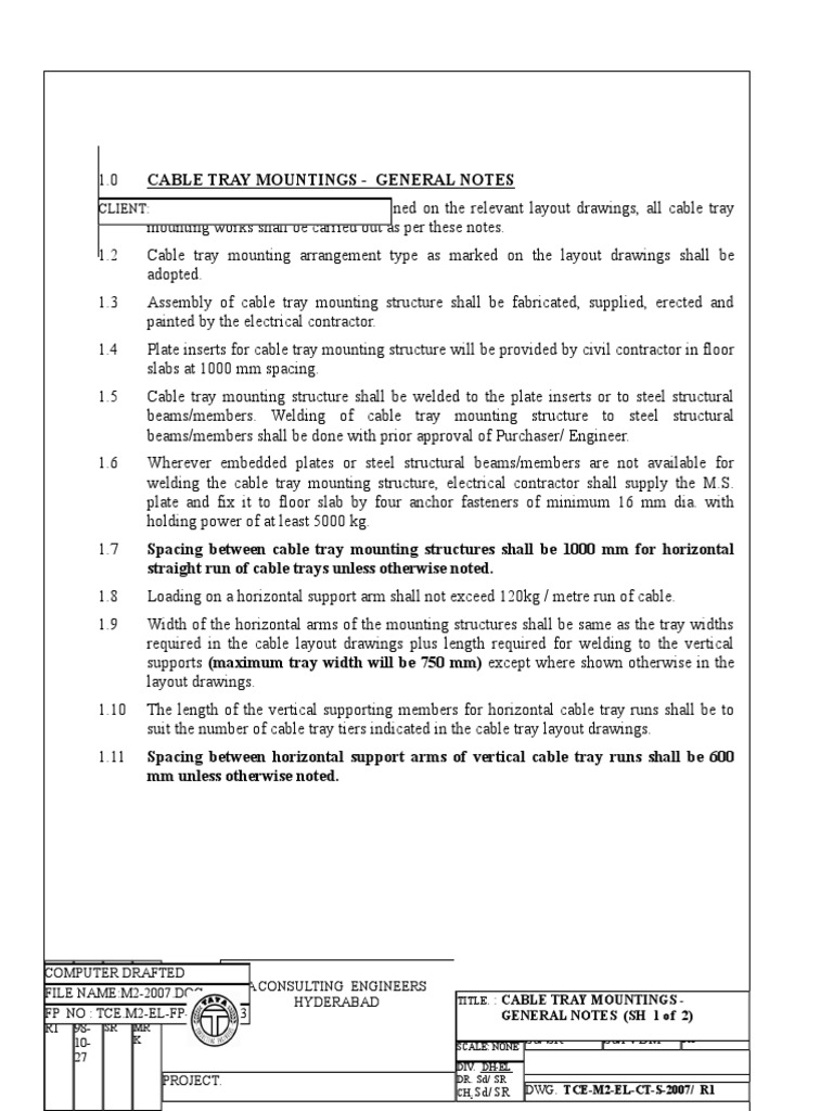 Cable Tray Details | PDF | Beam (Structure) | Building Materials
