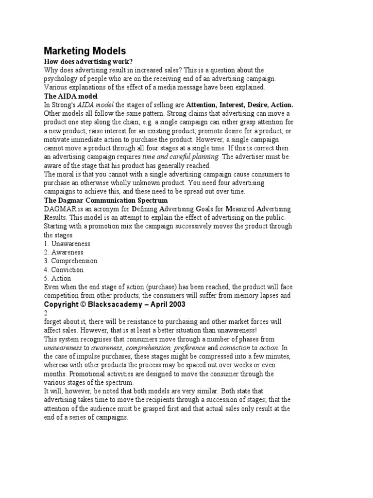 Marketing Models | PDF | Advertising | Microeconomics