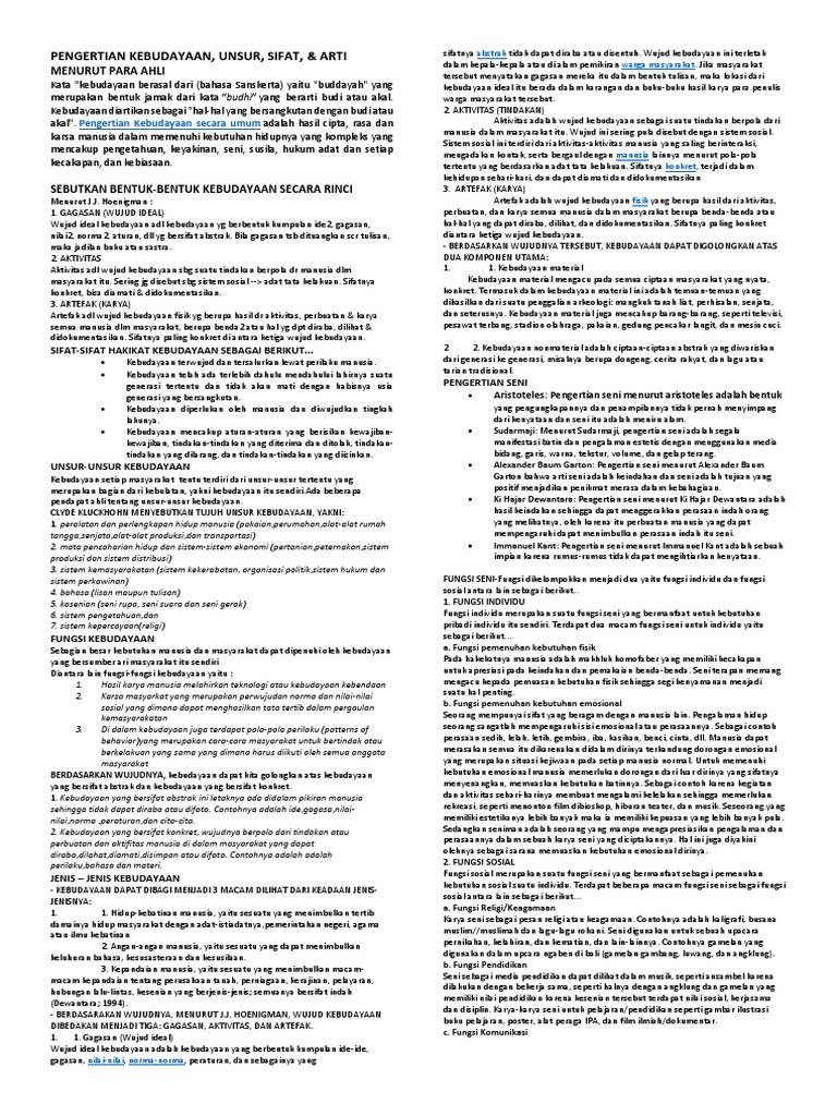 Pengertian dan Unsur Kebudayaan | PDF