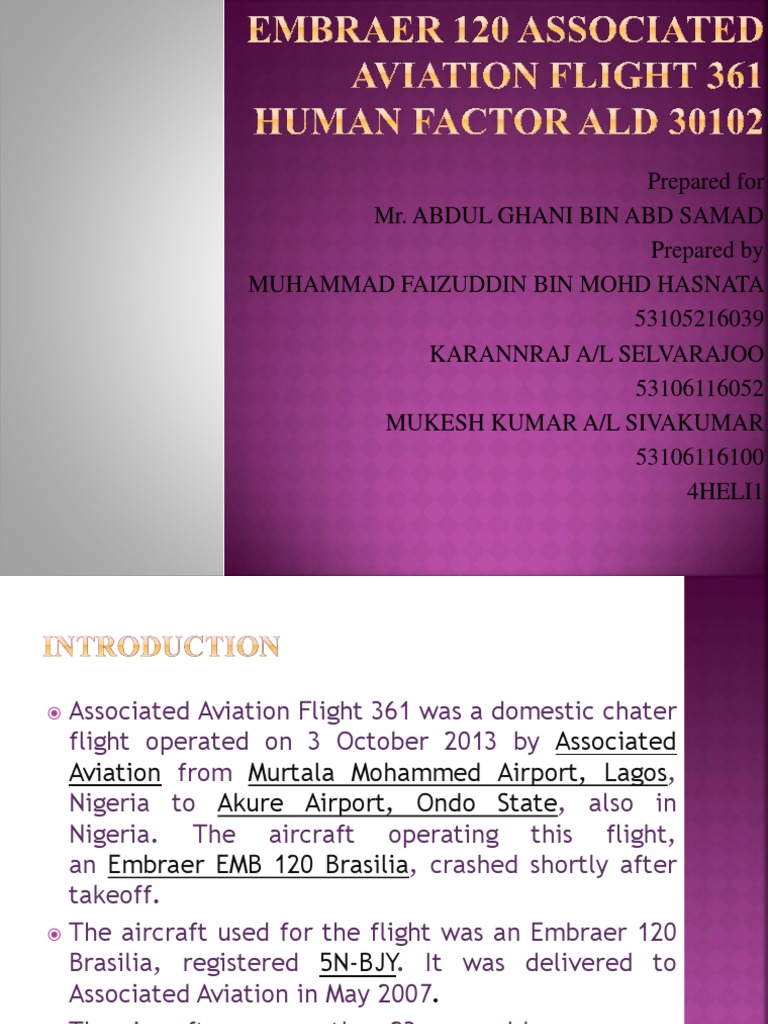 Crew Error and Lack of Proper Training Caused Associated Aviation ...