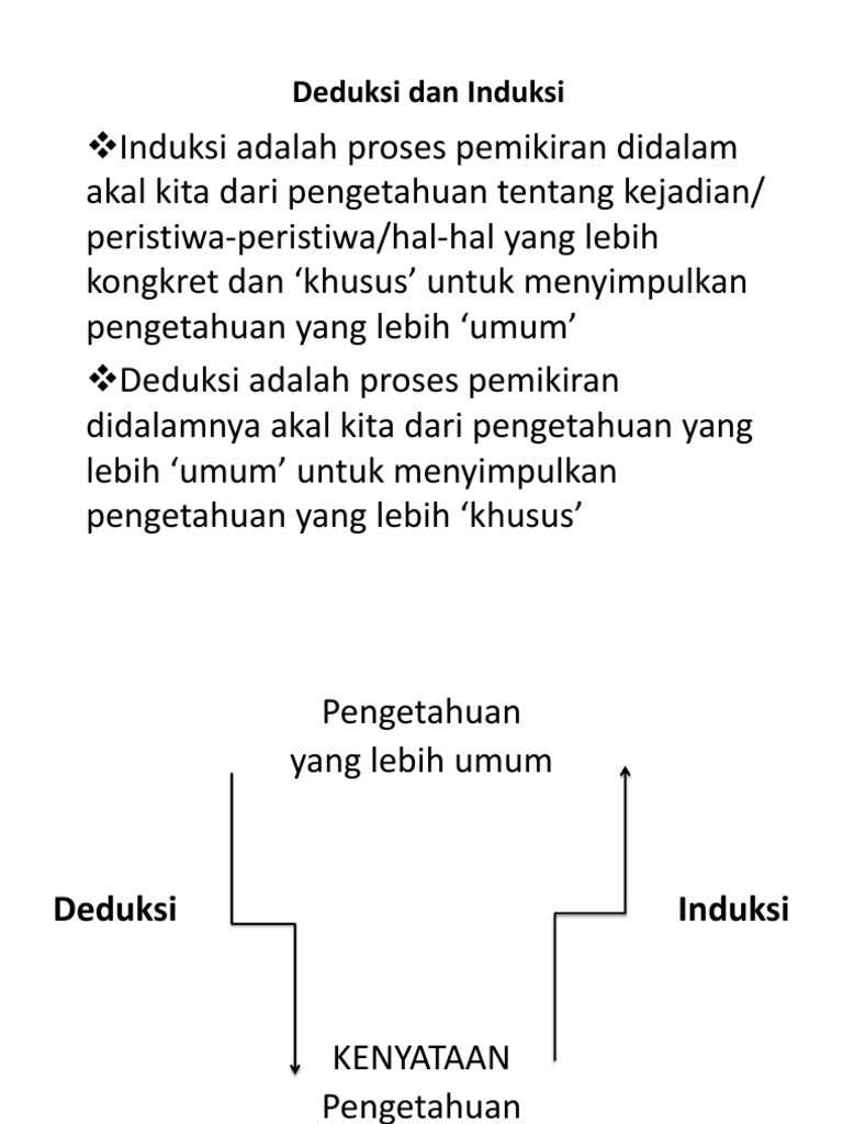 Induksi Dan Deduksi PDF | PDF | Filsafat | Pengembangan Diri