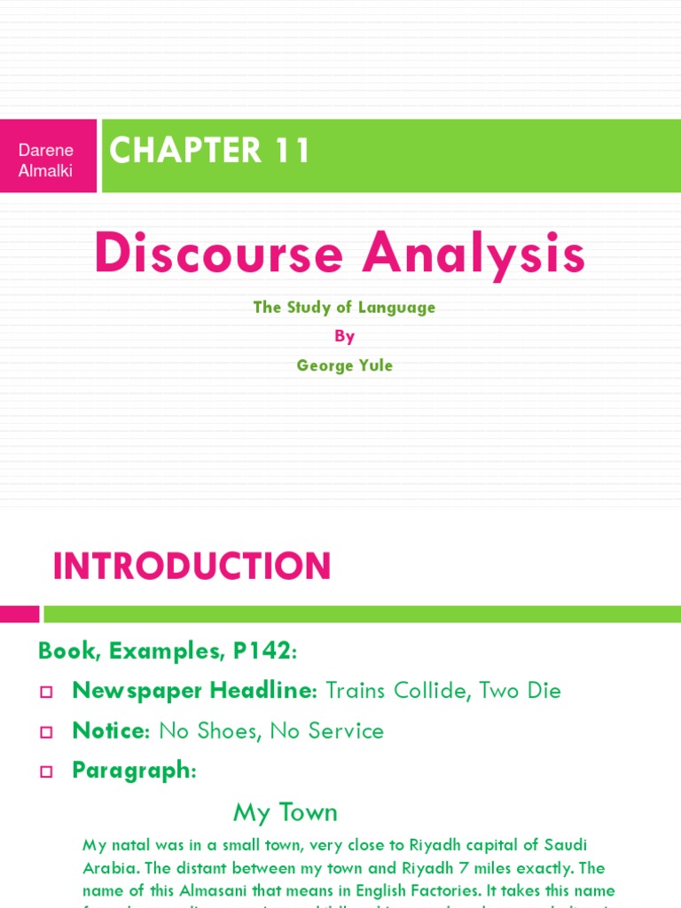 Chapter 11 - Discourse Analysis | PDF | Schema (Psychology) | Semiotics