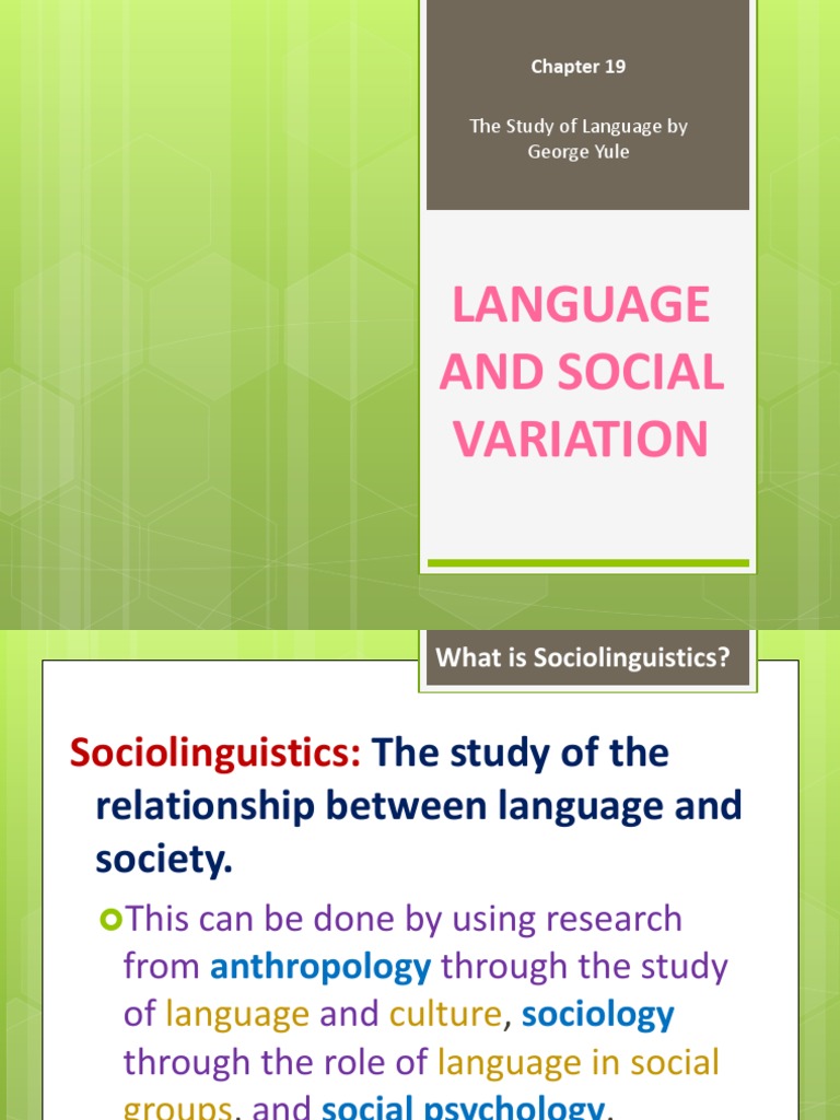 Social Variation in Language Use | PDF | Sociolinguistics | Dialect