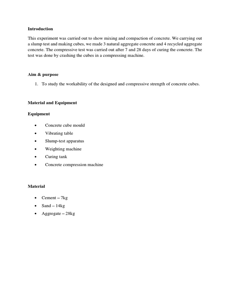 Example Compressive Strength Test | PDF | Construction Aggregate | Concrete