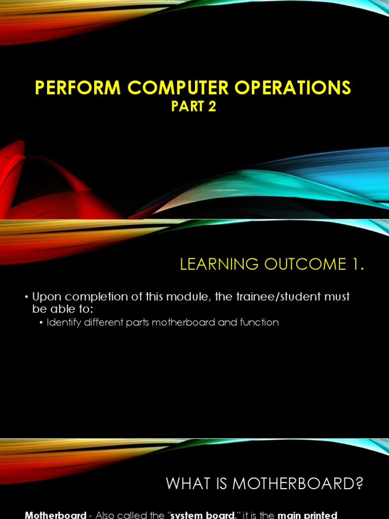 Perform Computer Operations | PDF | Multi Core Processor | Intel