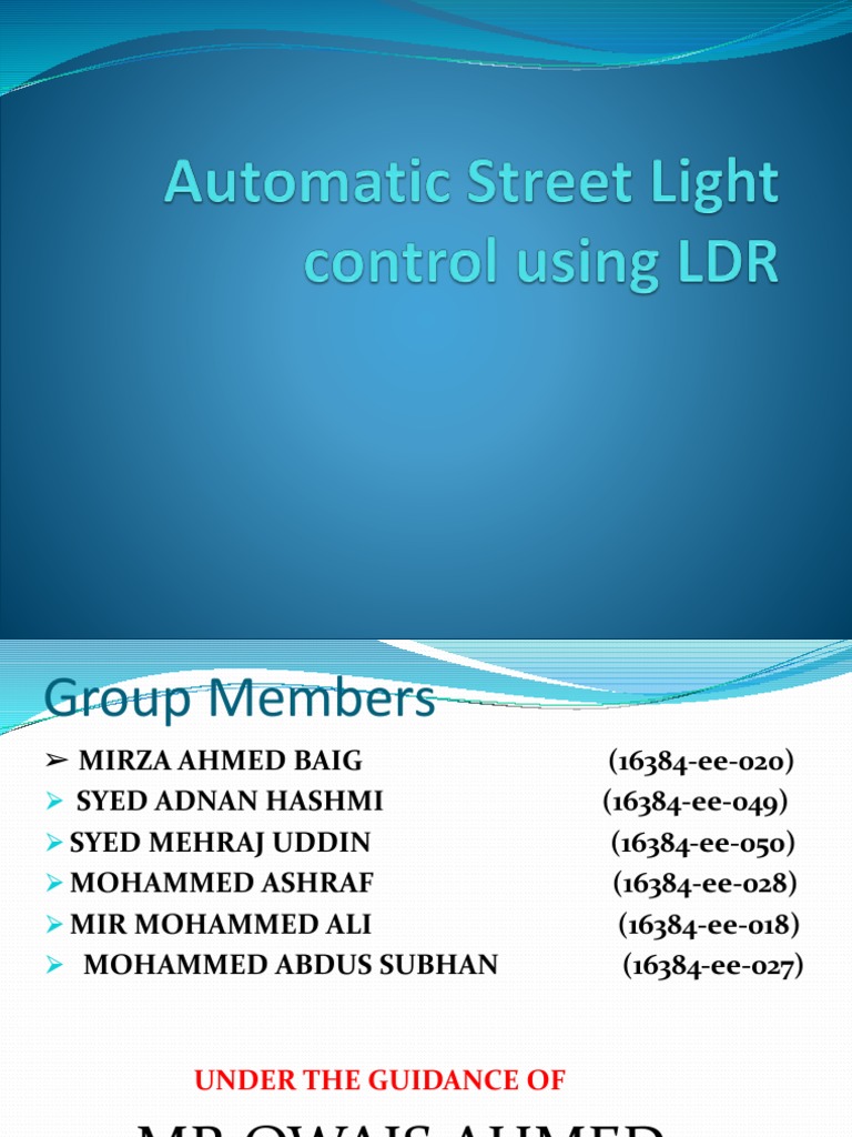 Automatic Street Light Control Using LDR | PDF | Electrical Network ...