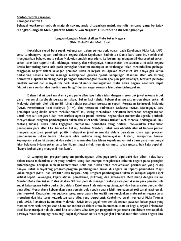 Contoh-Contoh Karangan | PDF